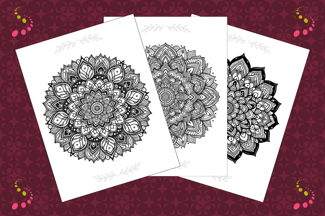 Mandala Coloring Pages for Relaxing and Being Mindful, Printable and ...