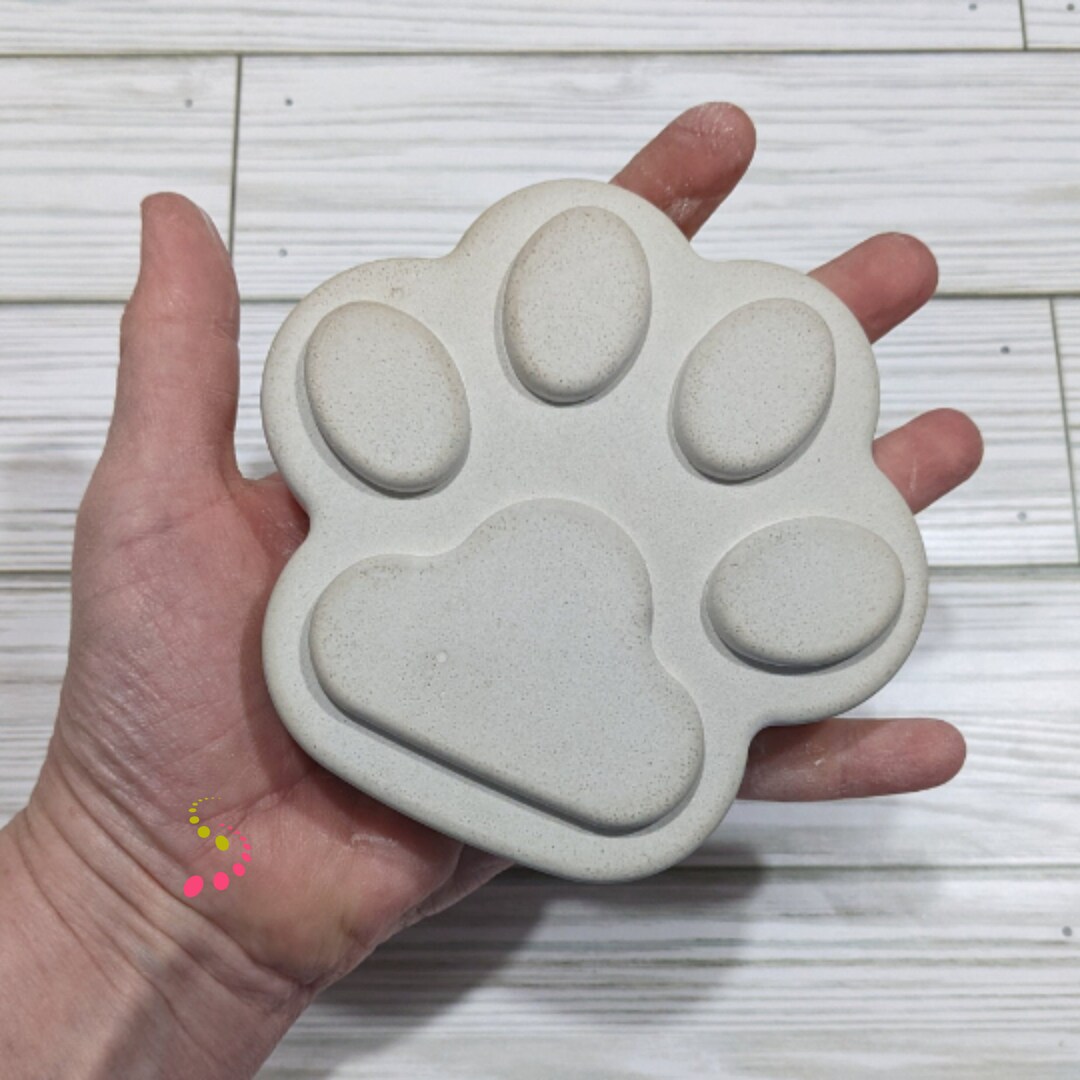 Blank Large Paw Print Stone for Painting Hand-cast Rock Gift Idea Pet ...