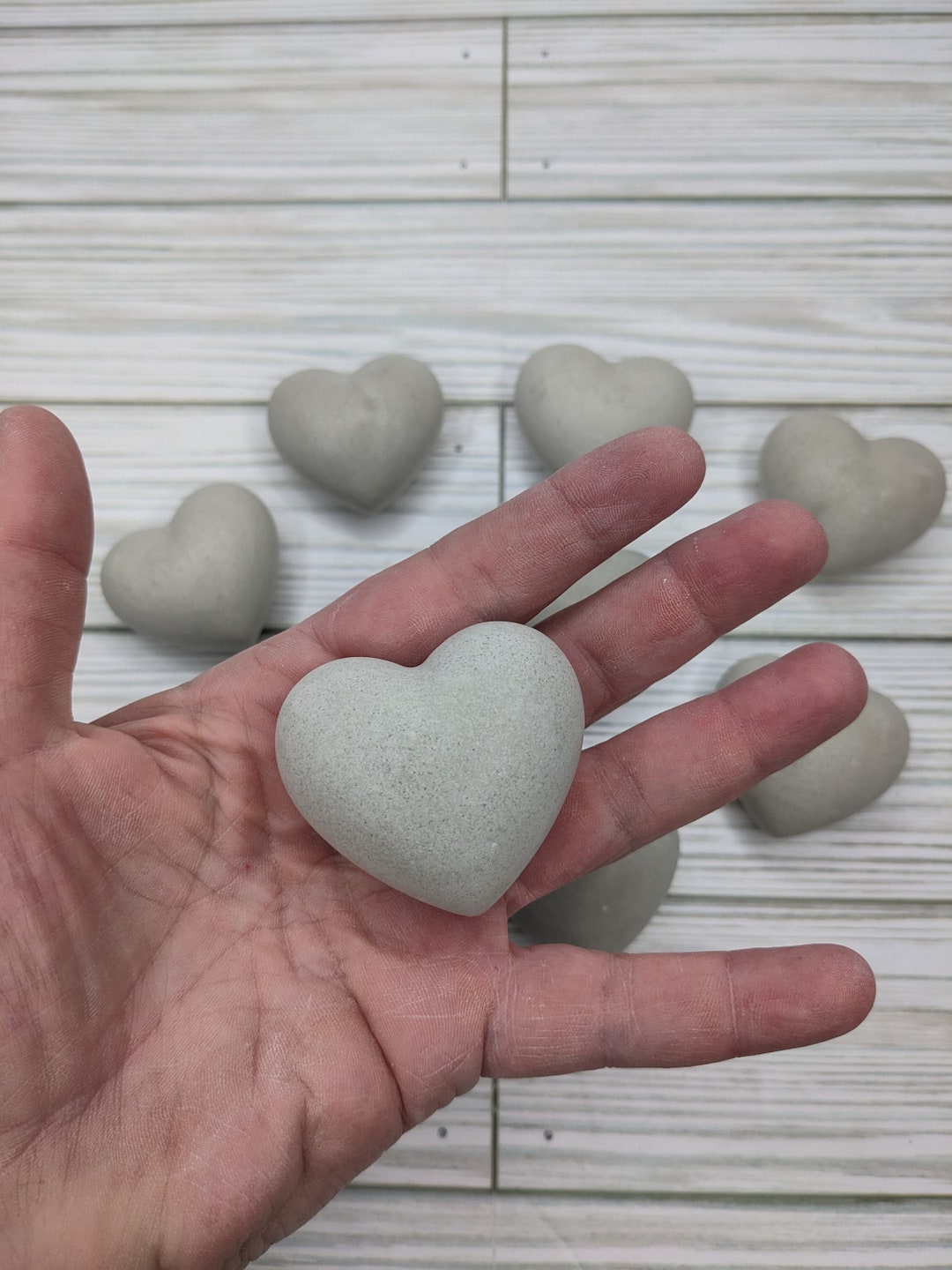 Blank Stones Heart Stones for Painting Set of 8 Activity 2" Hand-cast ...