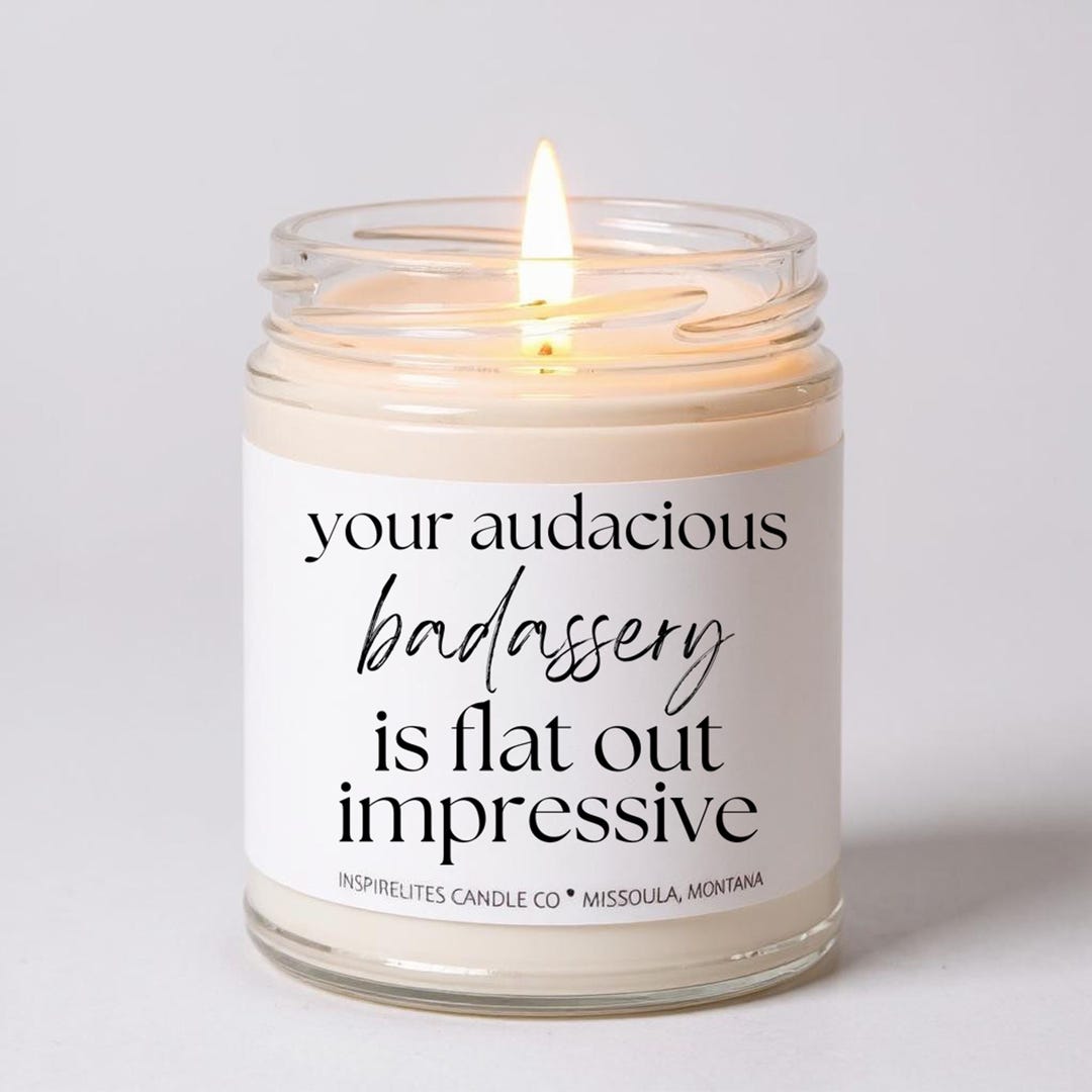Audacious Badassery Candle: Funny Congratulations, Get Well, Birthday ...