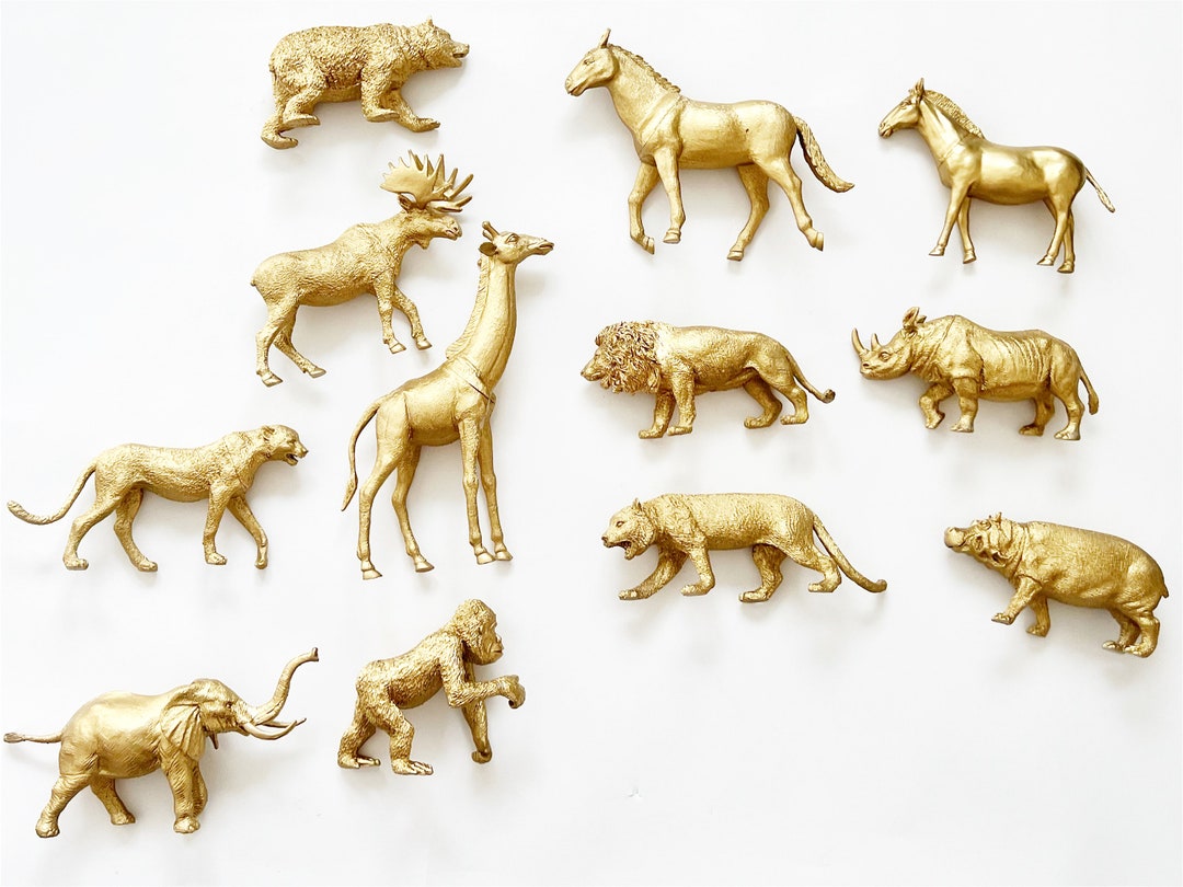 Bright Gold Safari Animals Safari Baby Shower Gold Party - Etsy