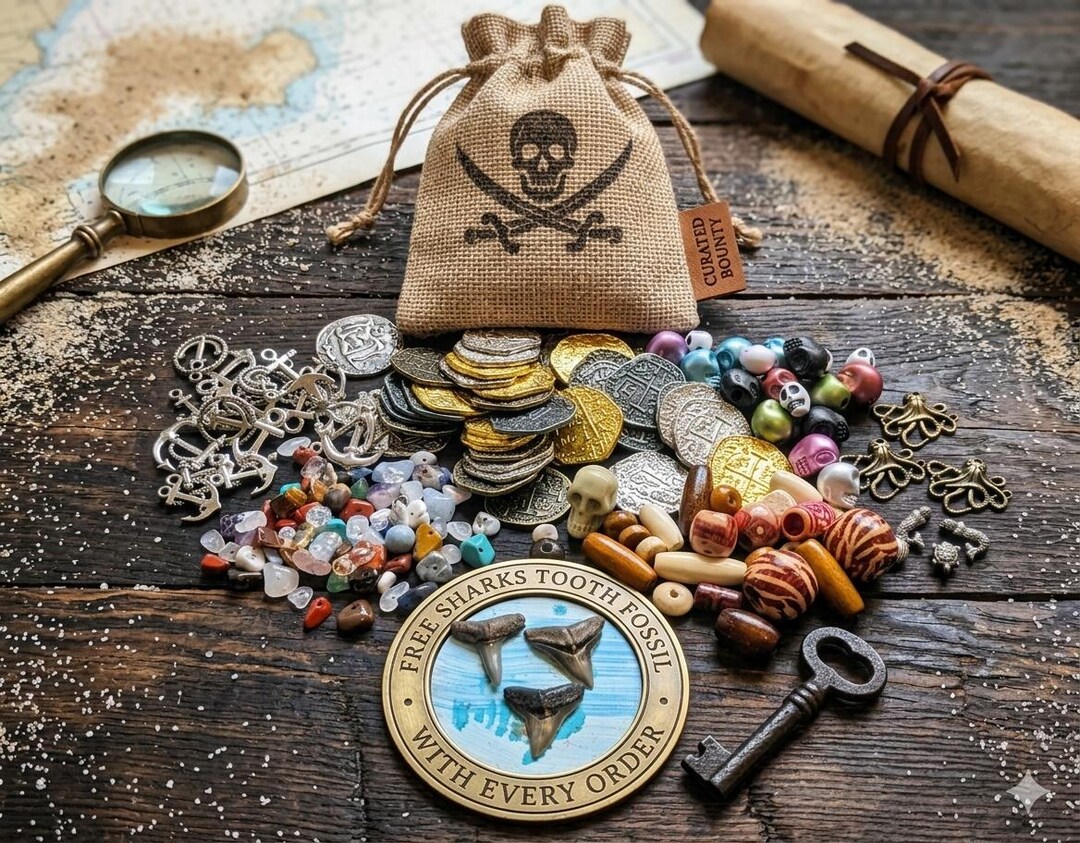 Pirate Treasure Coin Bag of Booty: Spanish Style Metal Coins and Other ...