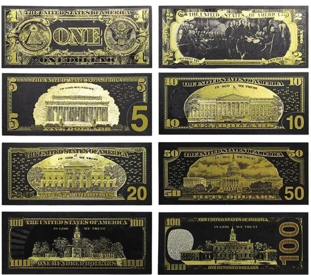 Holographic Gold Foil US Currency Set - Commemorative Collector's Gift ...