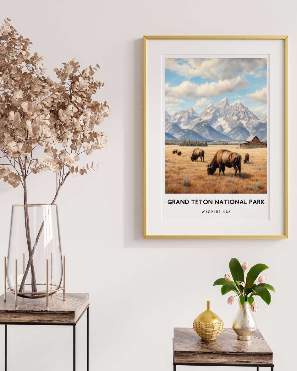 Grand Teton National Park Art Printable, National Park Travel Poster ...