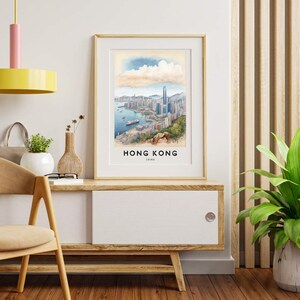 Hong Kong Art Printable, Hong Kong Travel Poster Digital Download, Hong ...