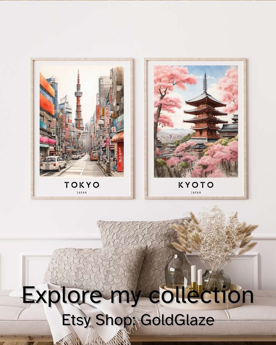Kyoto in Spring Art Printable, Japan Kyoto Travel Poster Digital ...