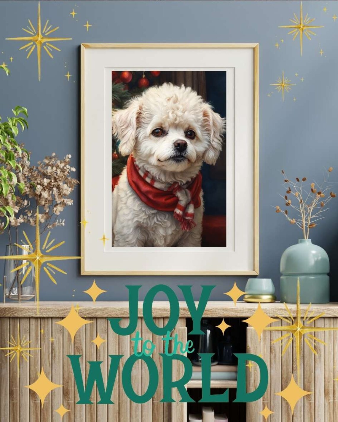 Christmas Bichon Frisé Christmas Art Digital Download, Christmas Bichon ...