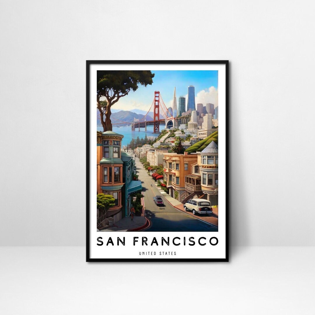 San Francisco Art Printable, Golden Gate Bridge, San Francisco Travel ...