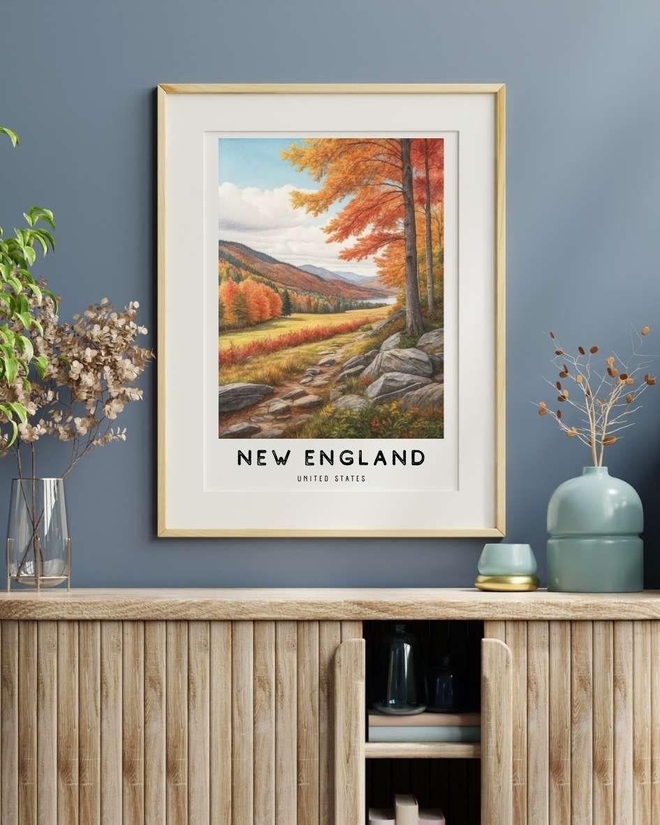 Fall Foliage Art Printable, New England Fall Foliage Poster Digital ...