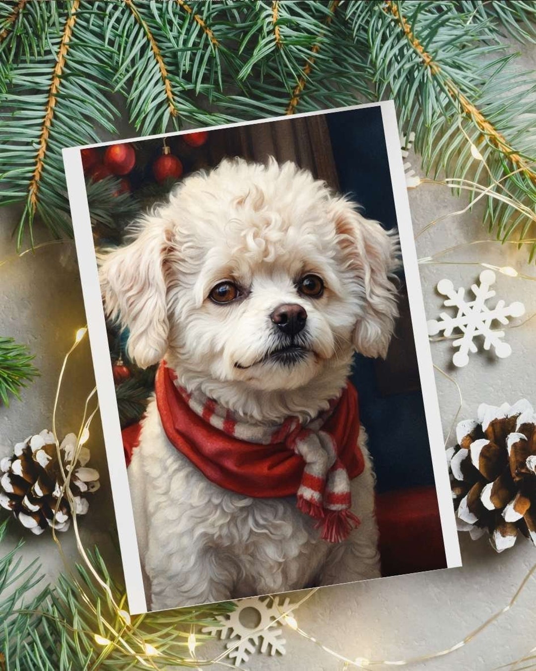Christmas Bichon Frisé Christmas Art Digital Download, Christmas Bichon ...