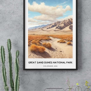 Great Sand Dunes National Park Art Printable, National Park Travel ...