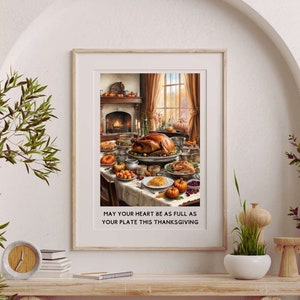 THANKSGIVING Art Printable, THANKSGIVING Poster Digital Download, Fall ...
