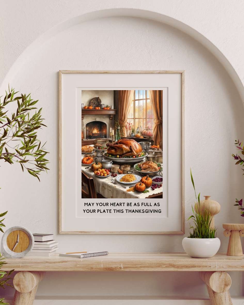 THANKSGIVING Art Printable, THANKSGIVING Poster Digital Download, Fall ...