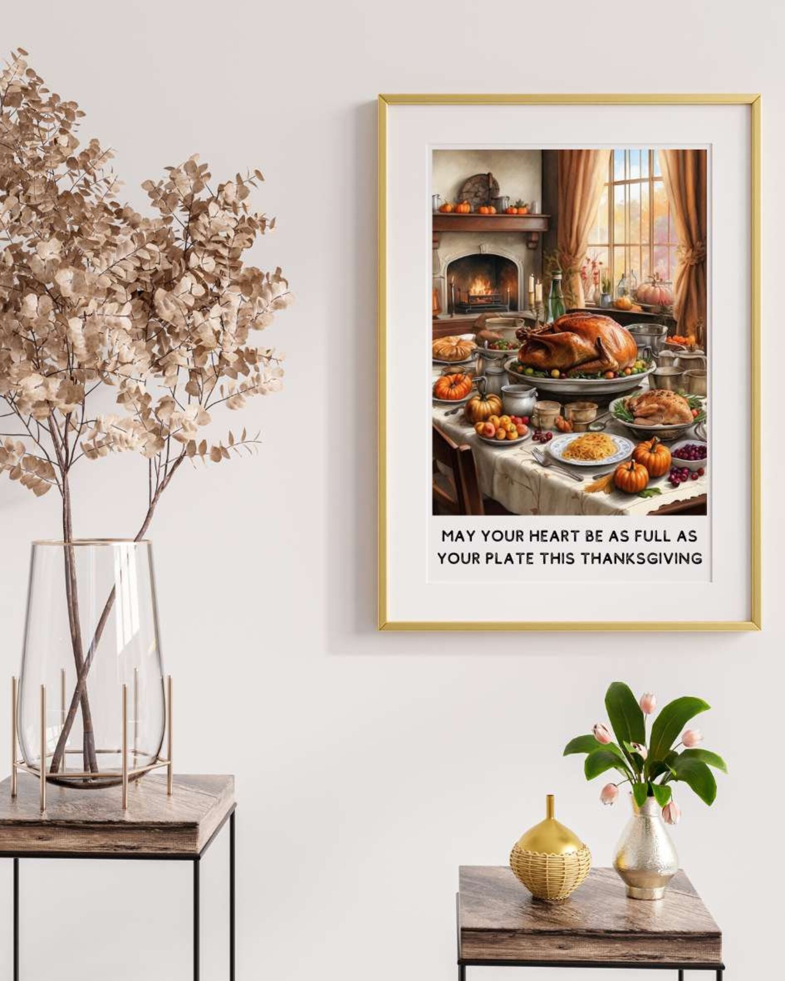 THANKSGIVING Art Printable, THANKSGIVING Poster Digital Download, Fall ...