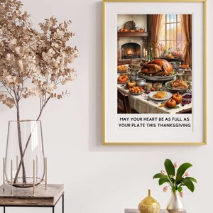 THANKSGIVING Art Printable, THANKSGIVING Poster Digital Download, Fall ...