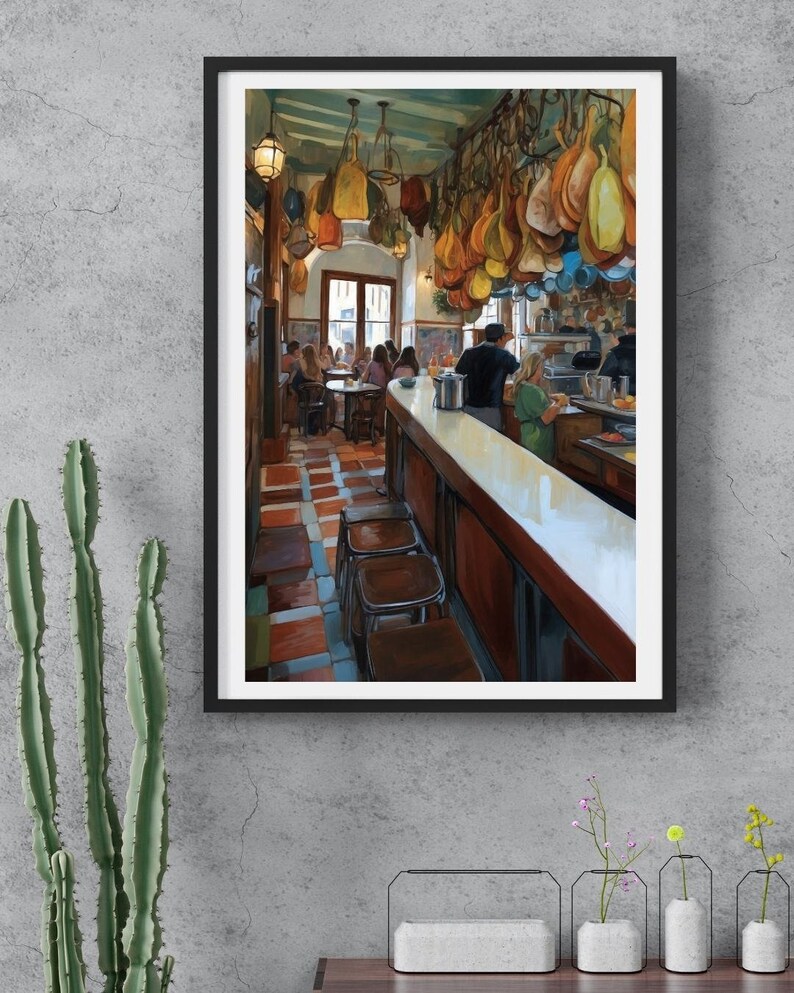Spanish Tapas Bar Art Print Printable, Spain Travel Poster Digital ...