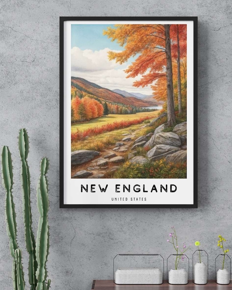 Fall Foliage Art Printable, New England Fall Foliage Poster Digital ...