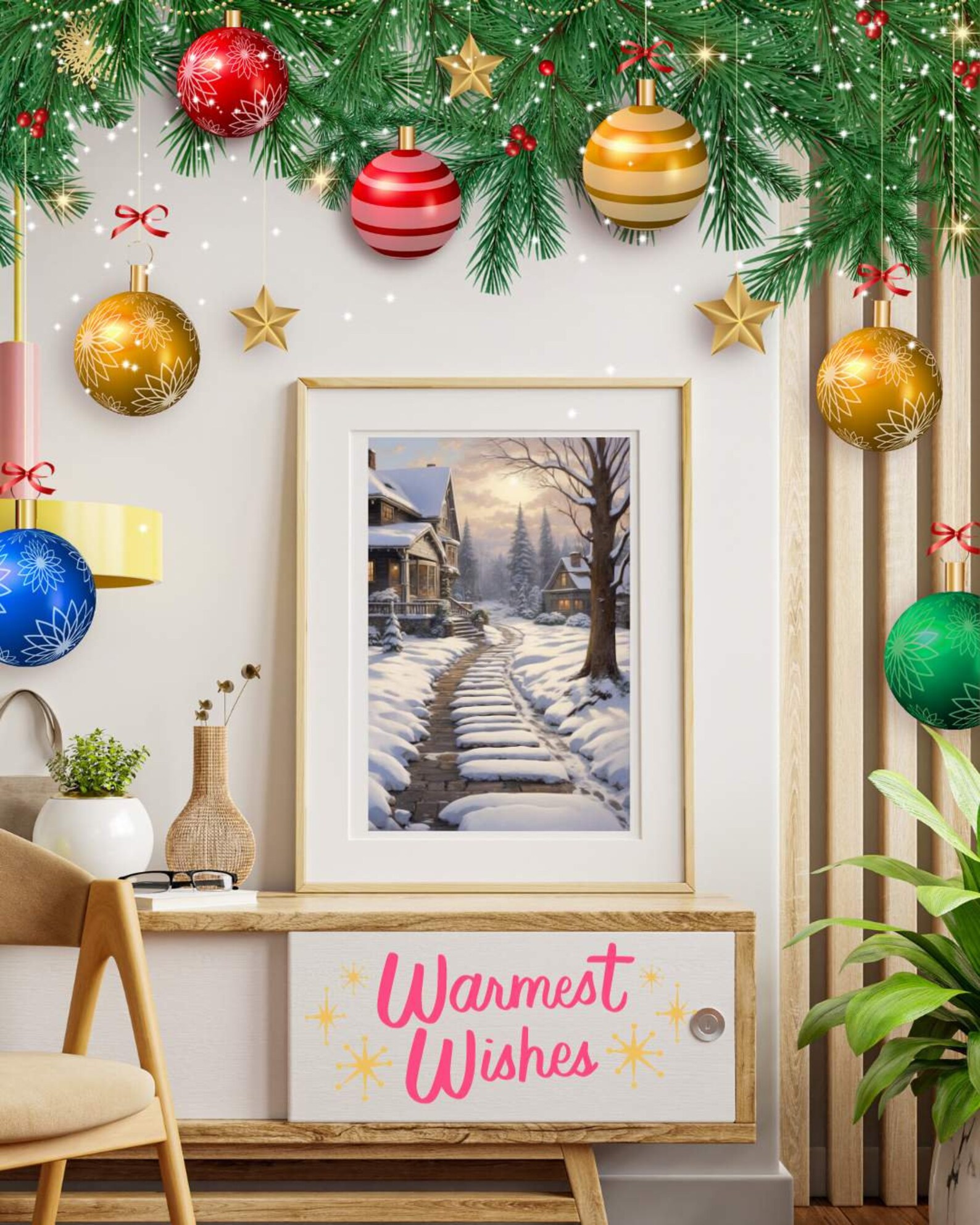 Christmas Pathway Home Christmas Art Digital Download, Christmas ...