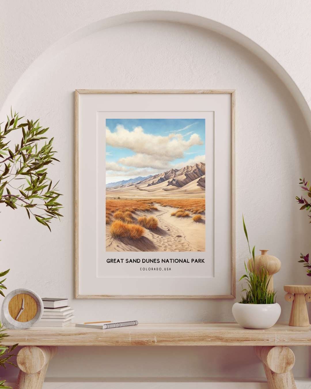 Great Sand Dunes National Park Art Printable, National Park Travel ...