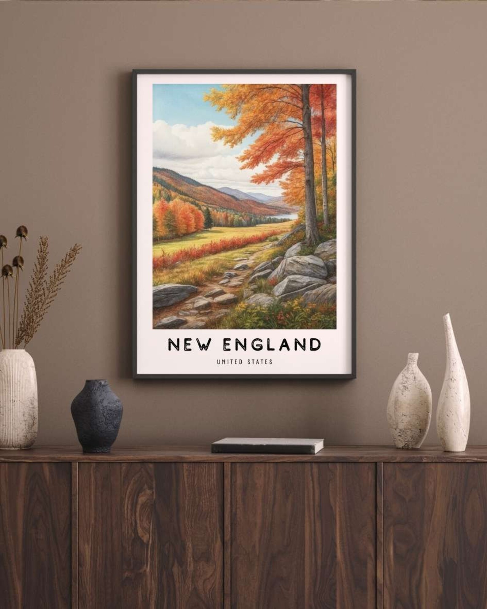 Fall Foliage Art Printable, New England Fall Foliage Poster Digital ...
