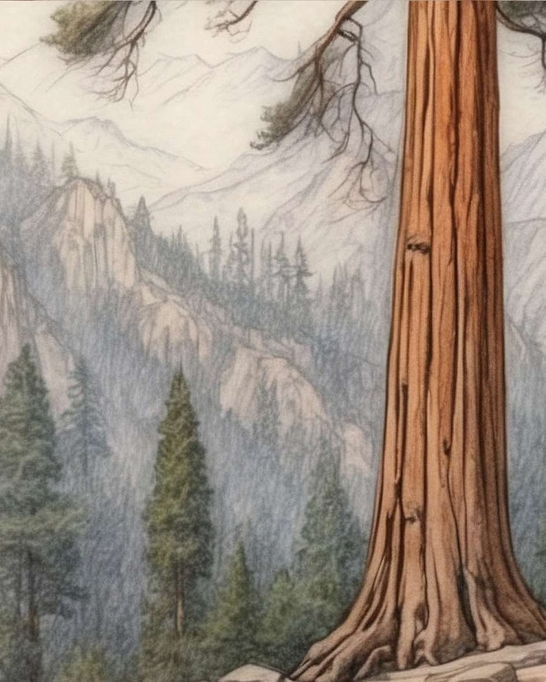 Sequoia National Park Art Printable, National Park Travel Poster ...