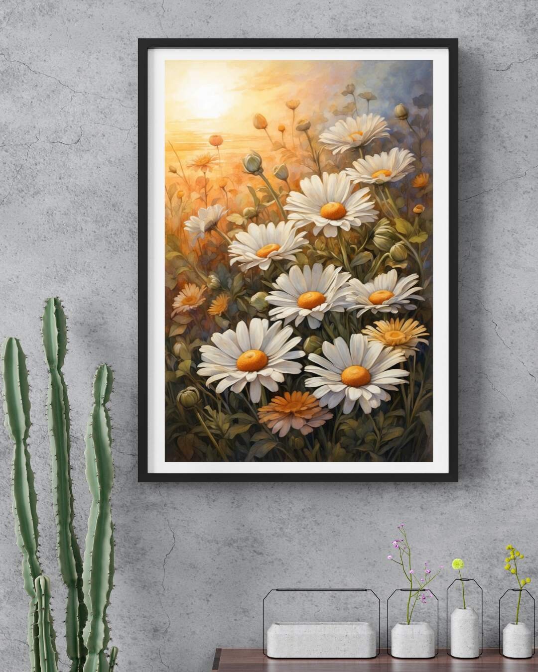 Daisy Flowers Wall Art Printable, White Flowers Poster Digital Download ...