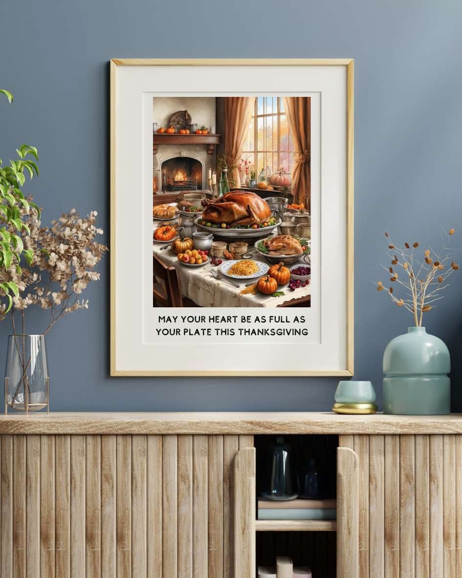 THANKSGIVING Art Printable, THANKSGIVING Poster Digital Download, Fall ...