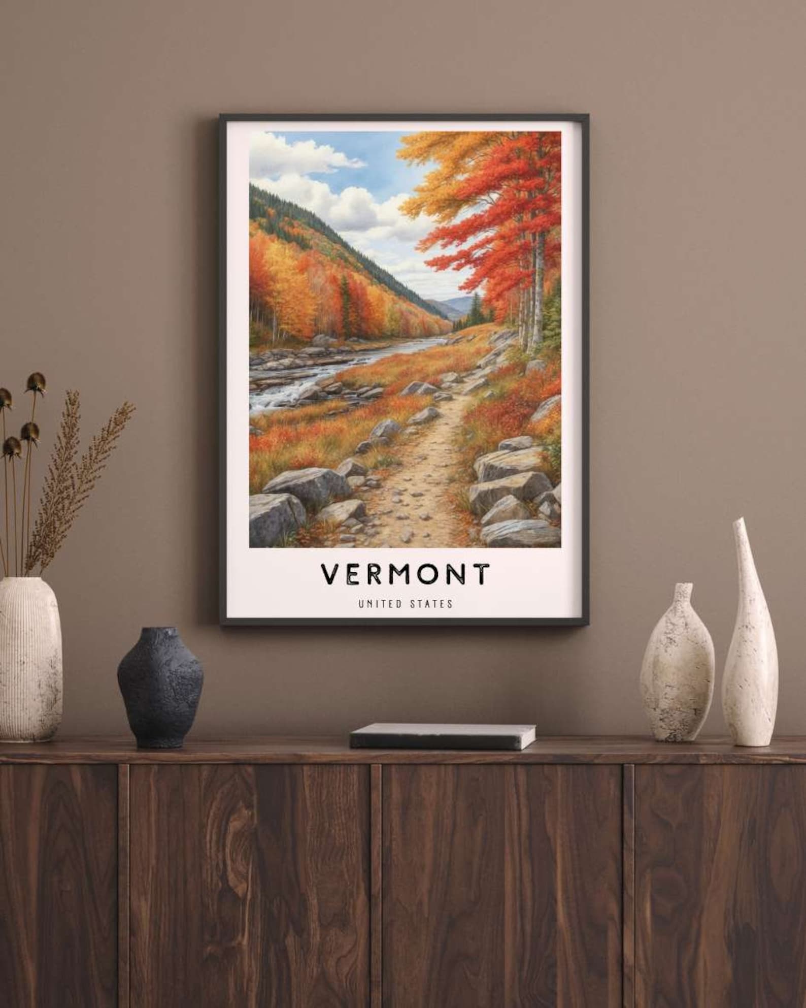 Fall Foliage Art Printable Vermont Fall Foliage Poster - Etsy