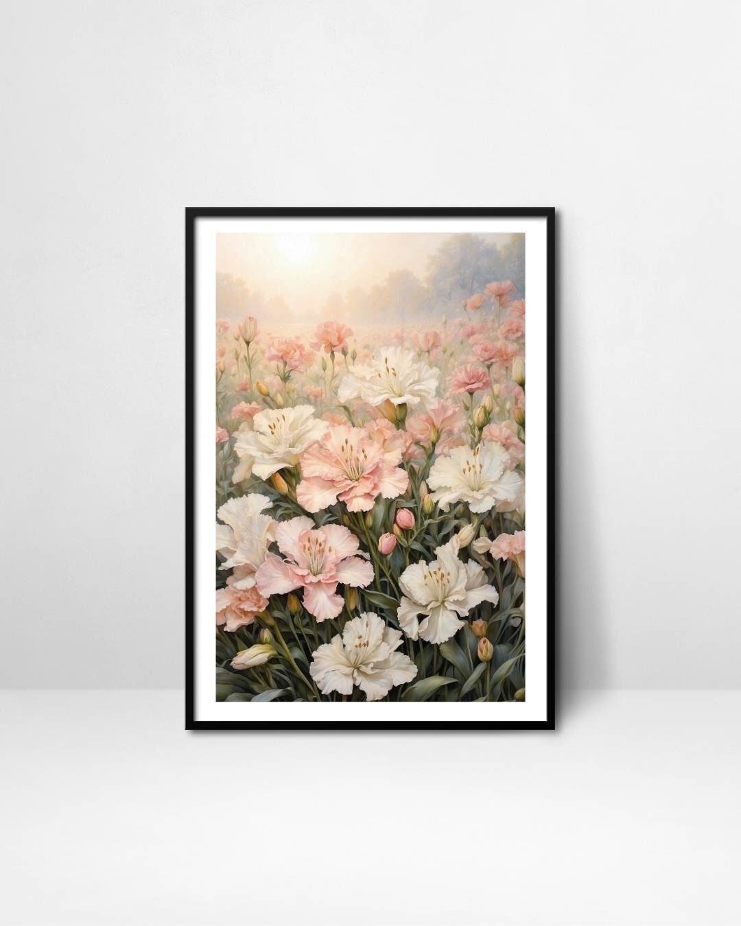 Floral Print, Carnation Flower Wall Art Printable, Floral Poster ...