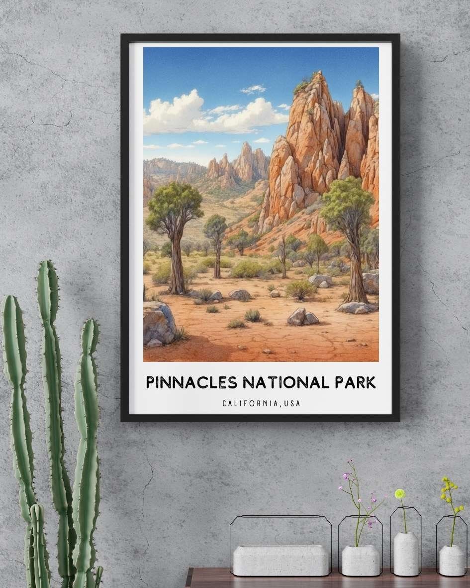 Pinnacles National Park Art Printable, National Park Travel Poster ...
