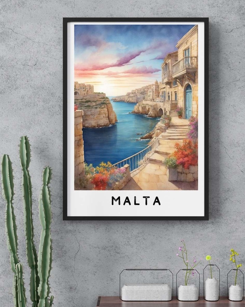 Europe Malta Sunset Printable, Malta Travel Poster Digital Download ...