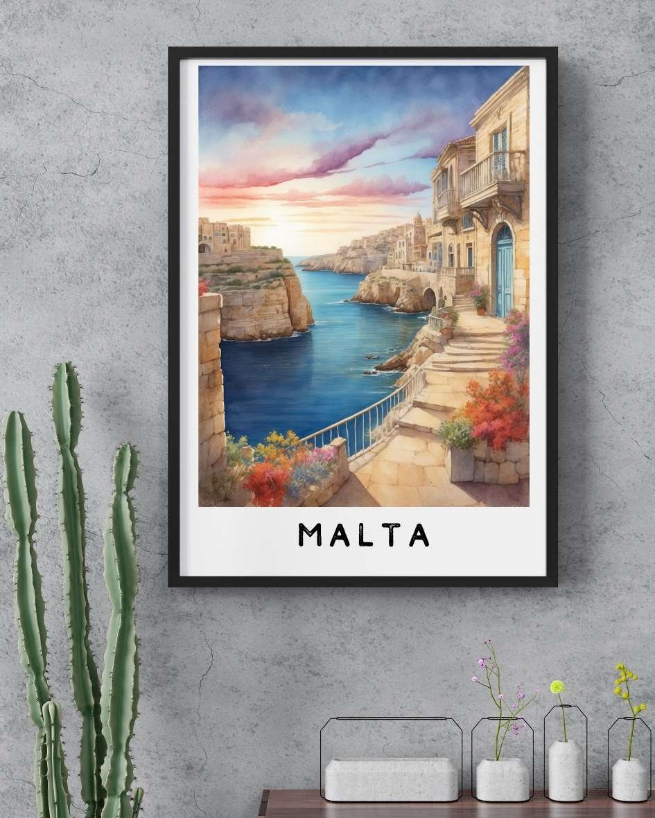Europe Malta Sunset Printable, Malta Travel Poster Digital Download ...