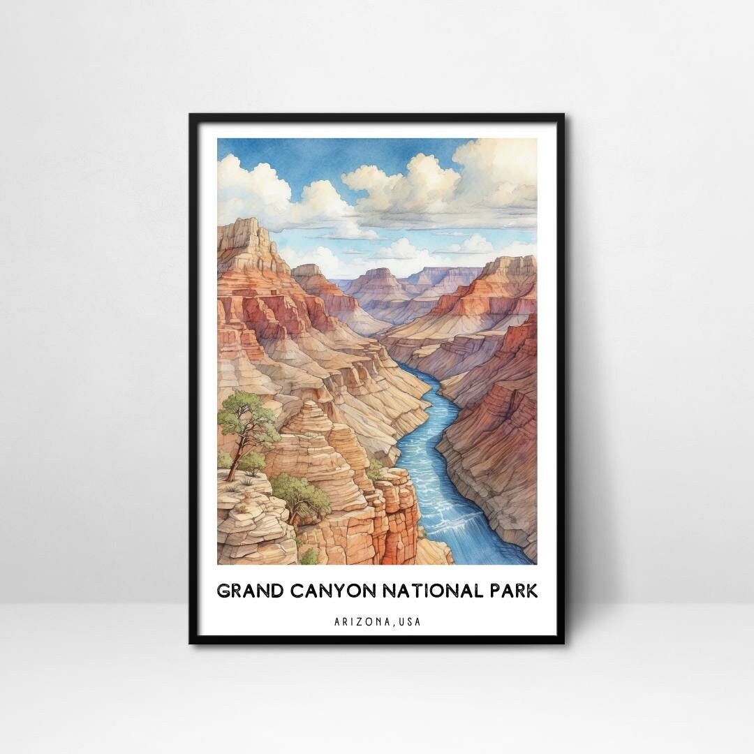 Grand Canyon National Park Art Printable, National Park Travel Poster ...
