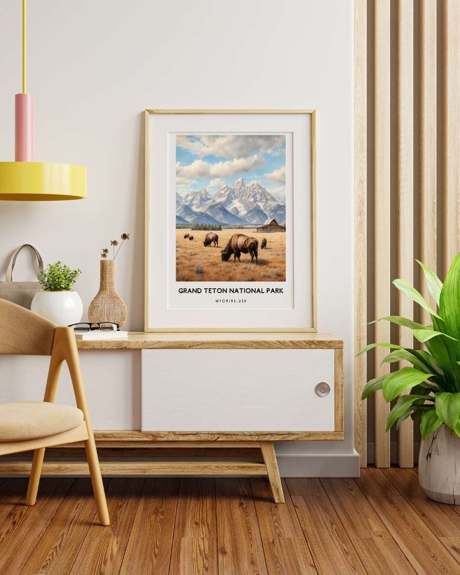 Grand Teton National Park Art Printable, National Park Travel Poster ...