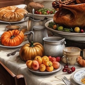 THANKSGIVING Art Printable, THANKSGIVING Poster Digital Download, Fall ...