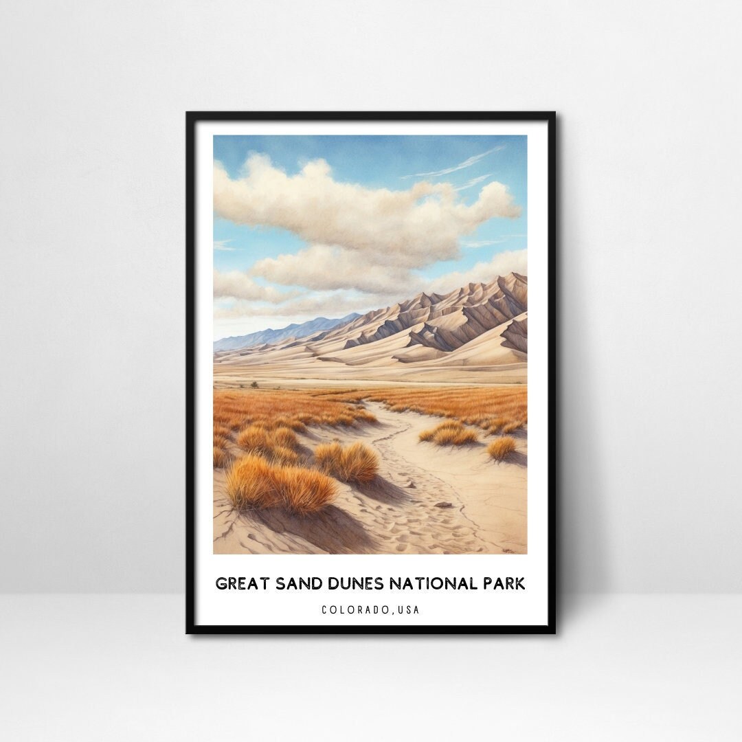 Great Sand Dunes National Park Art Printable, National Park Travel ...
