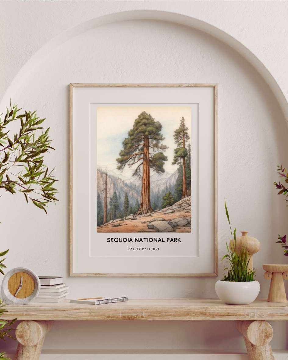 Sequoia National Park Art Printable, National Park Travel Poster ...
