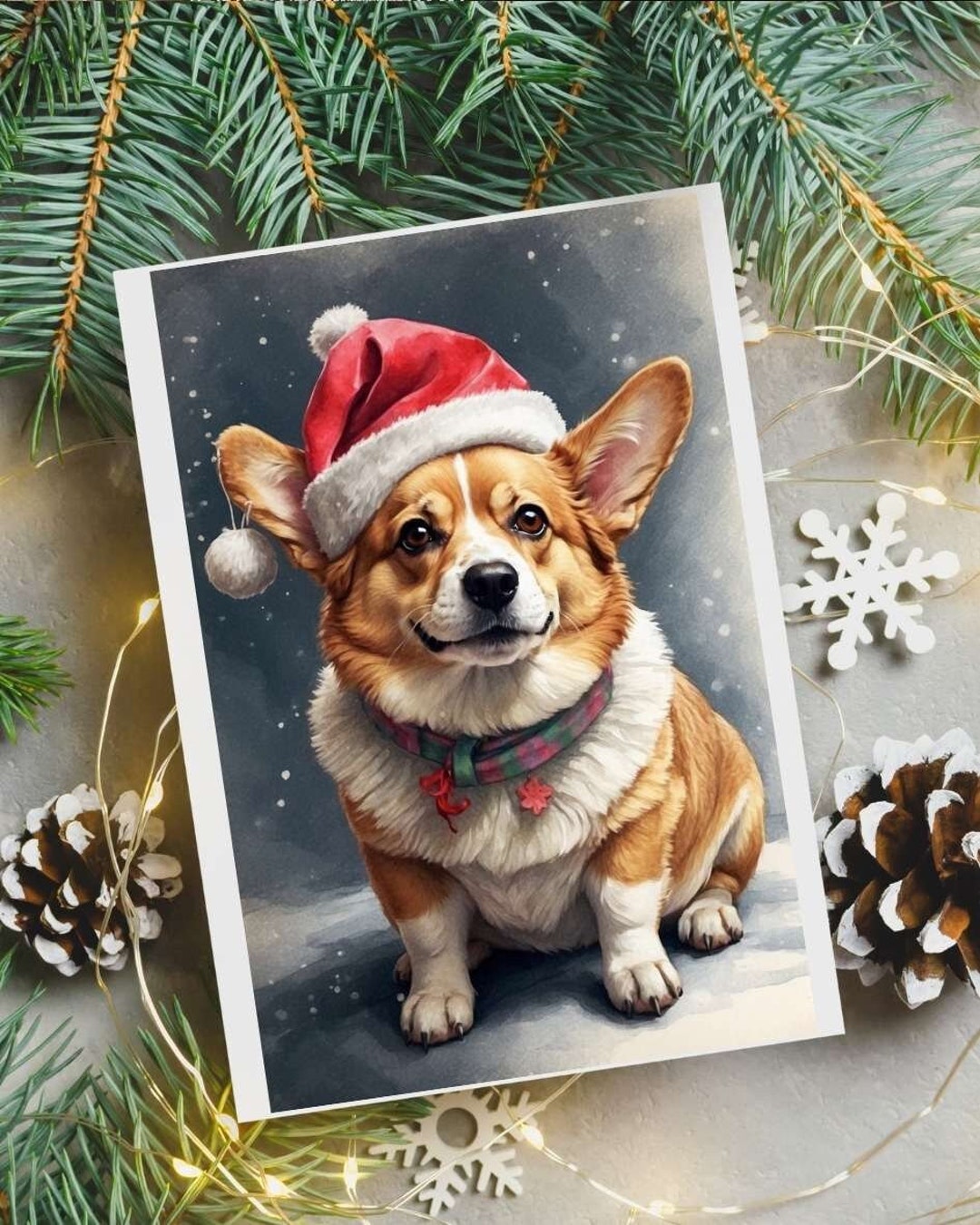 Christmas Corgi Dog Christmas Art Digital Download, Christmas Corgi ...