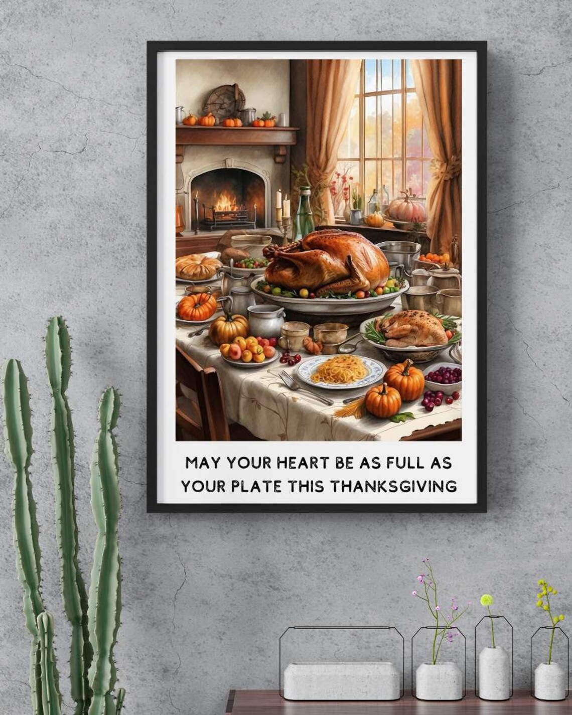THANKSGIVING Art Printable, THANKSGIVING Poster Digital Download, Fall ...