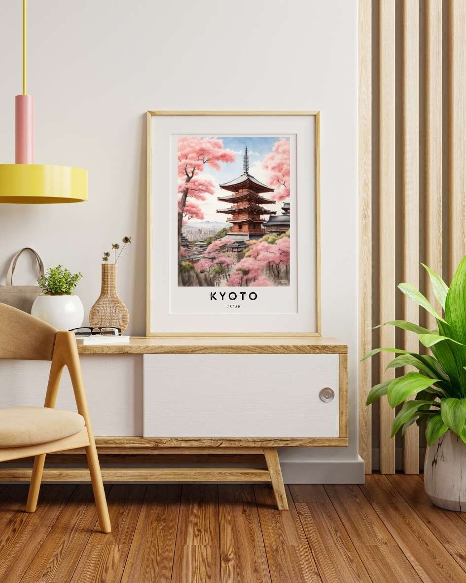 Kyoto in Spring Art Printable, Japan Kyoto Travel Poster Digital ...