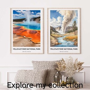 Yellowstone National Park Art Printable, National Park Travel Poster ...