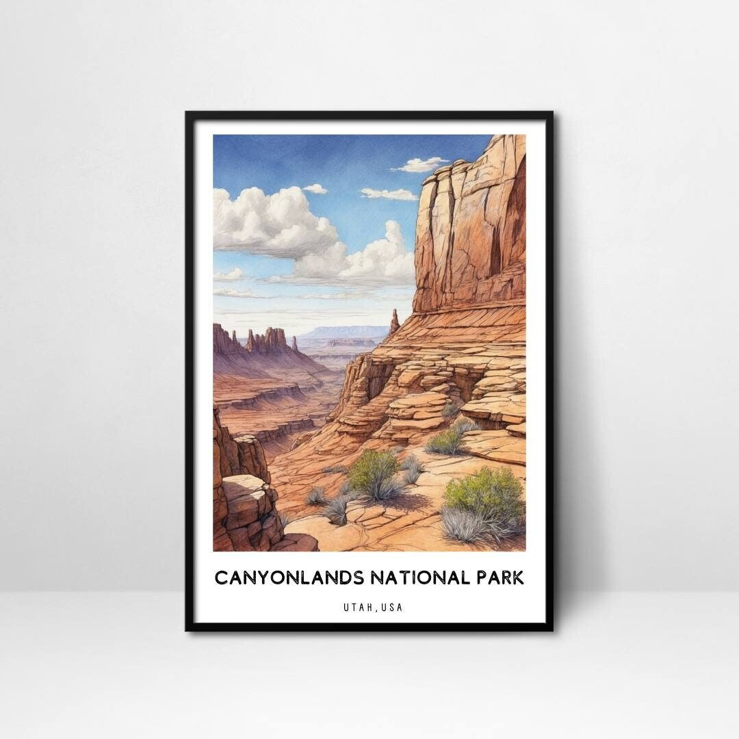 Canyonlands National Park Art Printable, National Park Travel Poster ...