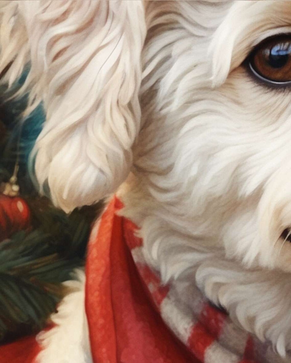Christmas Bichon Frisé Christmas Art Digital Download, Christmas Bichon ...