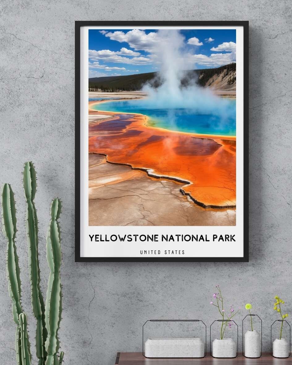 Yellowstone National Park Art Printable, National Park Travel Poster ...