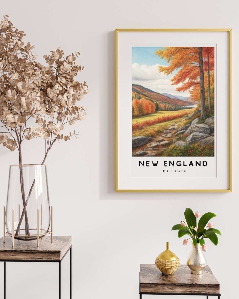 Fall Foliage Art Printable, New England Fall Foliage Poster Digital ...