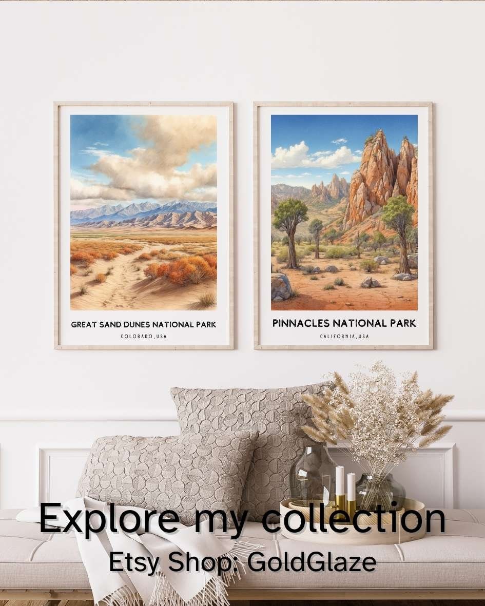 Pinnacles National Park Art Printable, National Park Travel Poster ...