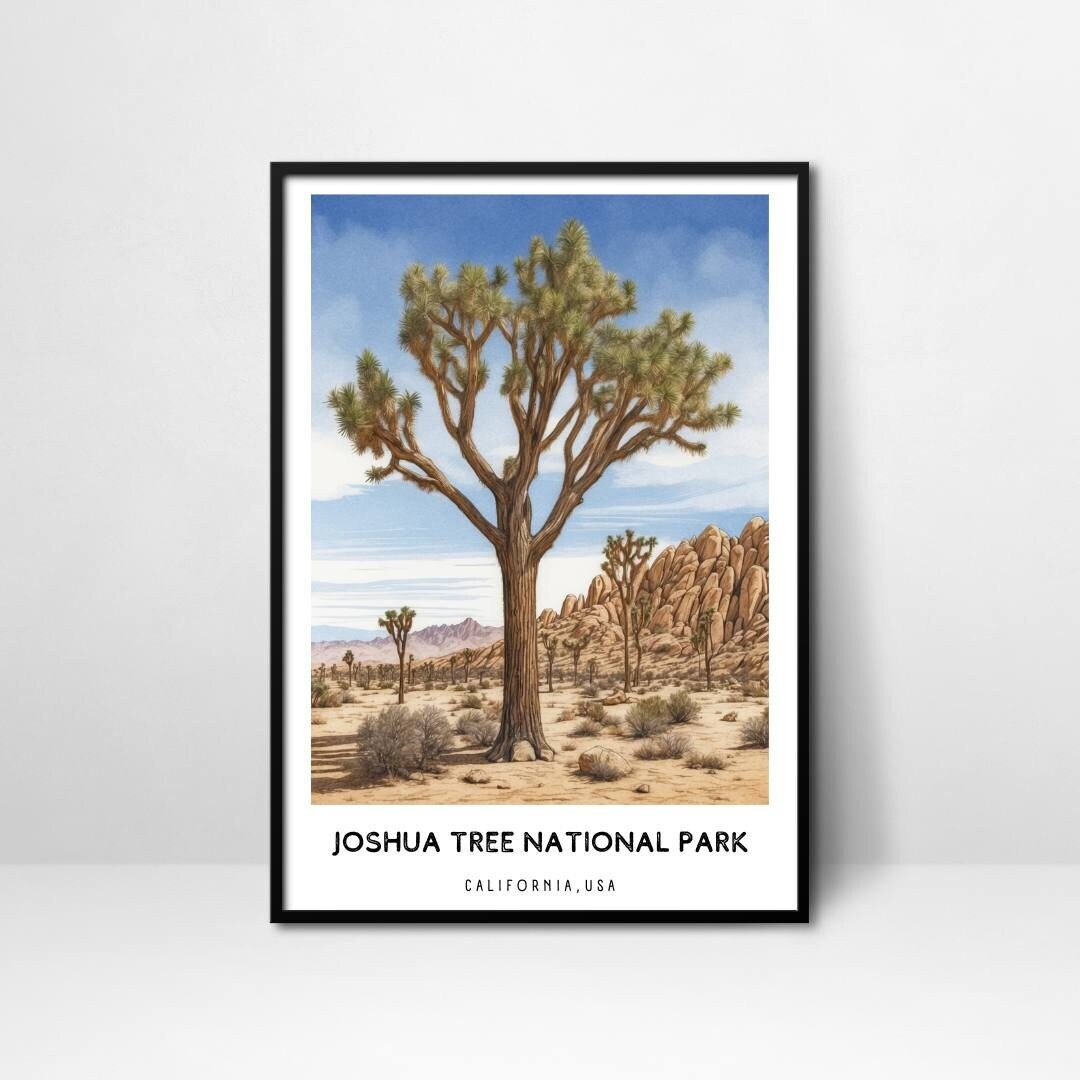 Joshua Tree National Park Art Printable, National Park Travel Poster ...