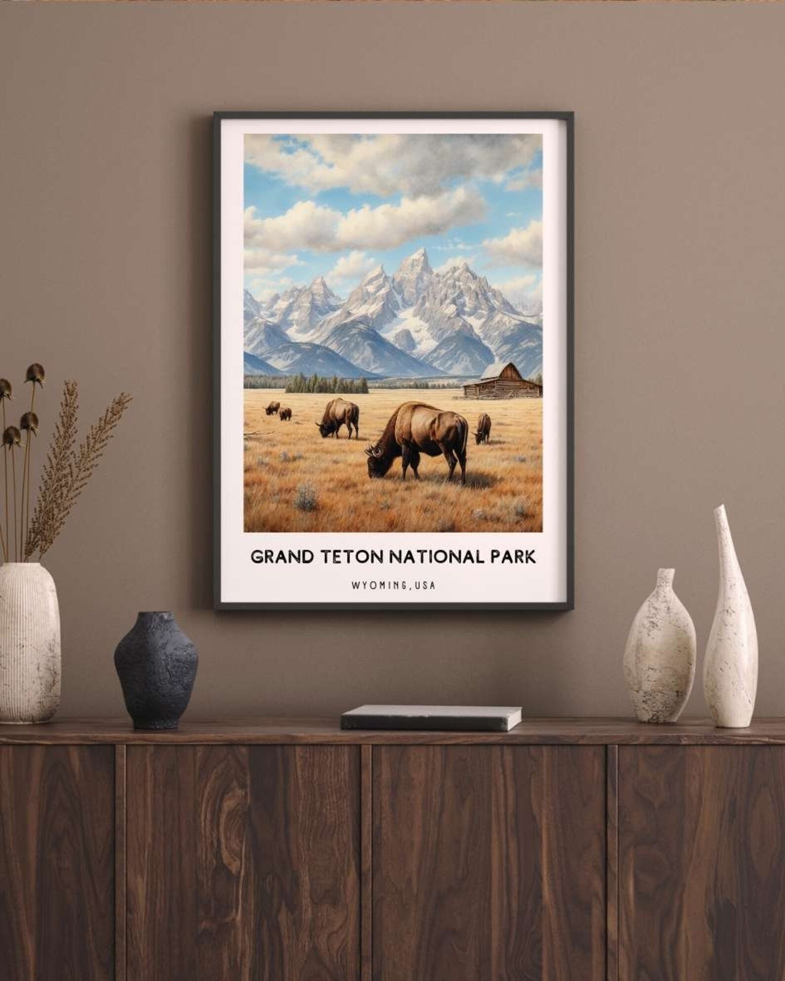 Grand Teton National Park Art Printable, National Park Travel Poster ...