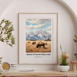 Grand Teton National Park Art Printable, National Park Travel Poster ...