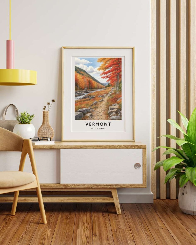 Fall Foliage Art Printable Vermont Fall Foliage Poster - Etsy